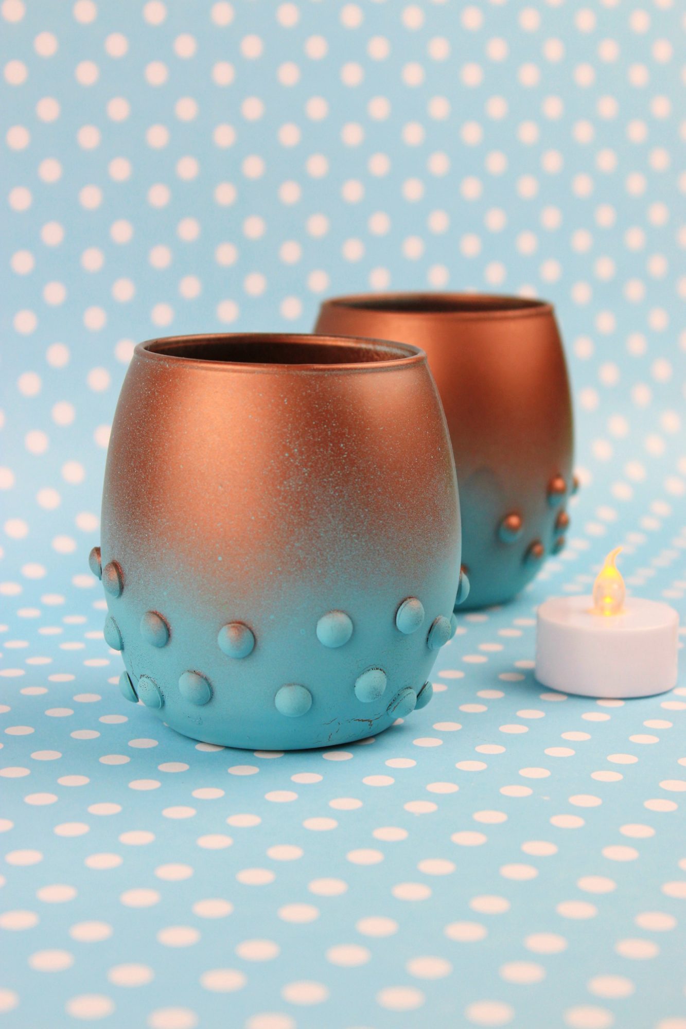 DIY Ombre Glass Candle Holders - Ef Zin Creations