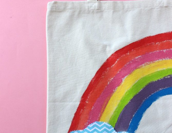 DIY Painted Rainbow Tote Bag